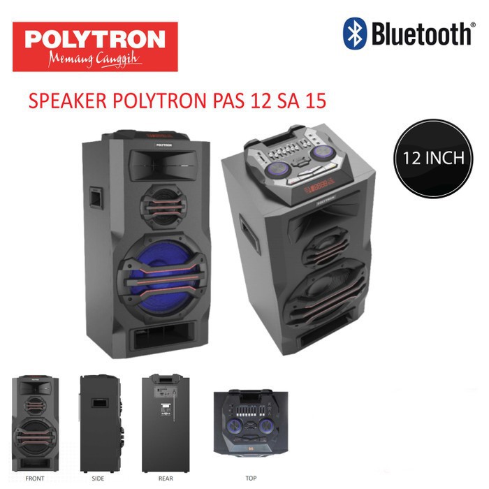 Jual SPEAKER POLYTRON 12 INCH PAS 12SA15 BLUETOOTH USB MIC GARANSI ...