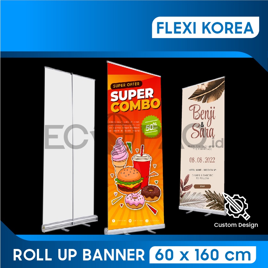 Jual Cetak Roll Up Banner - Print Roll Banner - 60x160 cm - Flexi Korea (1set) | Shopee Indonesia