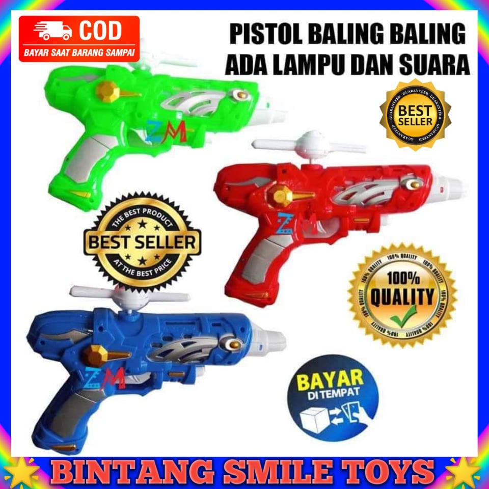 Jual MAINAN ANAK PISTOL BALING LASER BATERAI LED / MAINAN TEMBAK TEMBAKAN NYALA LAMPU & MUSIK ...