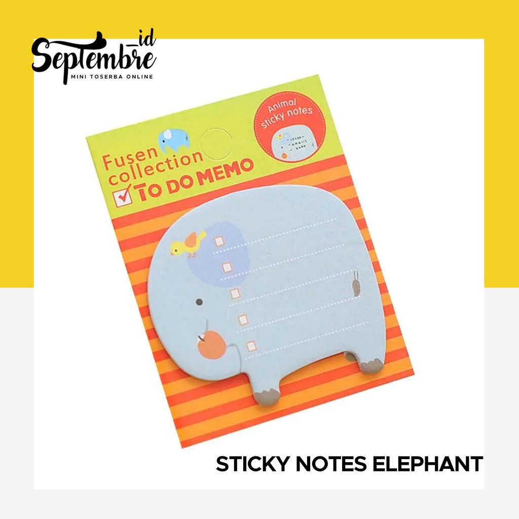 Jual Sticky Notes Elephant - Sticky Notes Animal - Memopad - To Do Memo ...