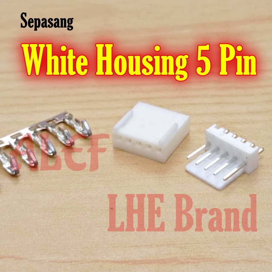 Jual 10Pcs Konektor white housing 5 Pin socket soket connector 5pin ...