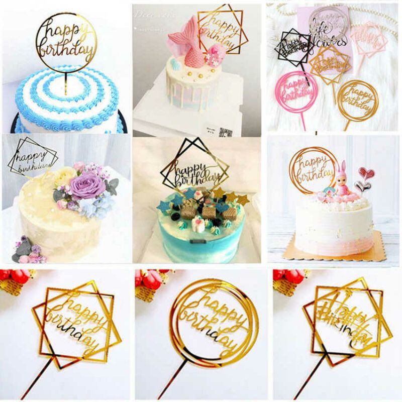 Jual TOPPER CAKE HAPPY BIRTHDAY ACRYLIC | Shopee Indonesia