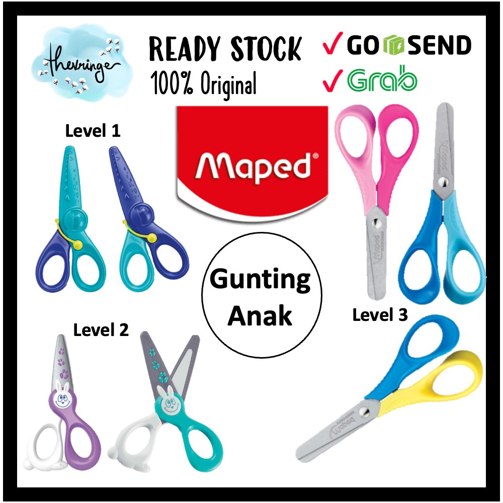 Jual Maped Safety Scissors Belajar Gunting Anak 2 Tahun Kidi Cut Kidi Pulse Vivo 3D Menggunting ...