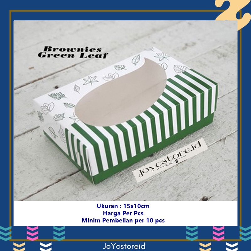 Jual Kotak BROWNIES 15x10 Green Leaf Small Dus Brownies Hijau Daun/ Box ...