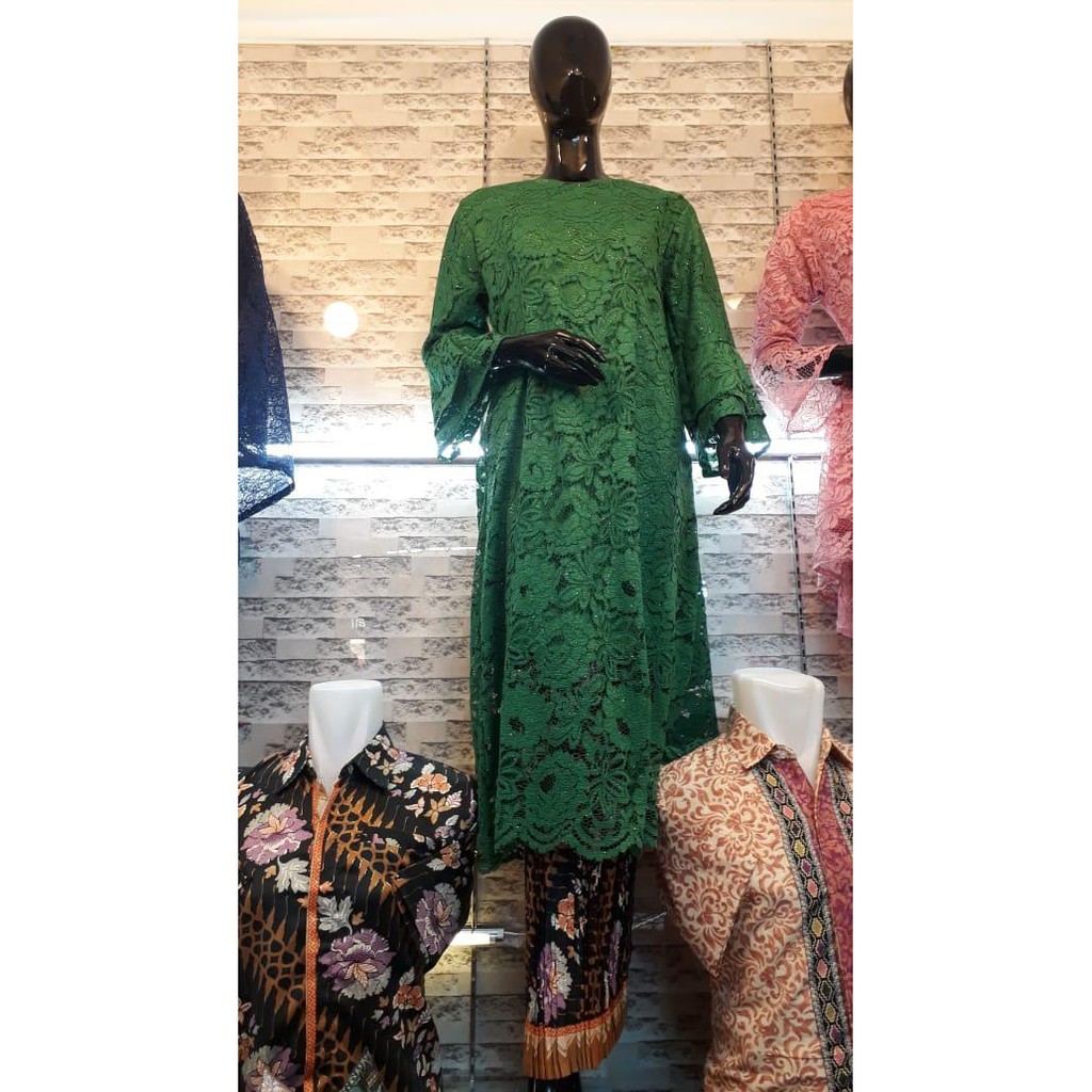 Jual STELAN KEBAYA BROKAT KINANTI IJO BOTOL REAL PIC / KEBAYA BROKAT ...