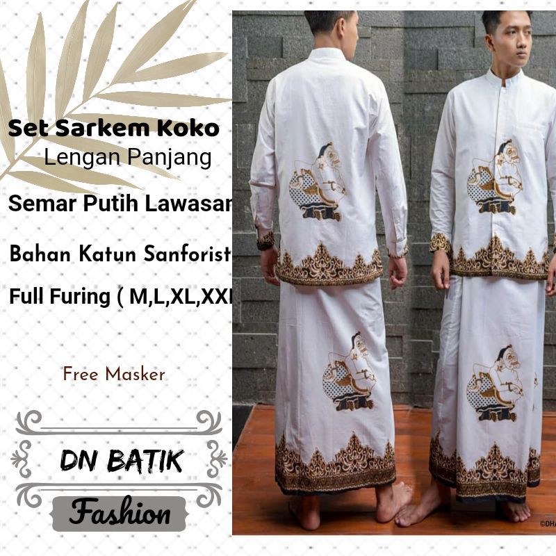 Jual Baju Koko Batik Pria Setelan Sarung Premium Lengan Panjang Motif ...
