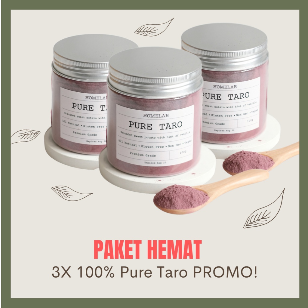 Jual Homelab 3X Pure Taro Premium - 100G / 3 Toples Bubuk Taro Paket ...