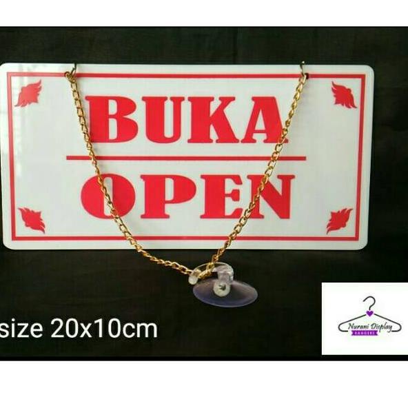 Jual Tanda Pintu Sign Tulisan Buka Tutup atau Open Close Acrylic Bolak ...
