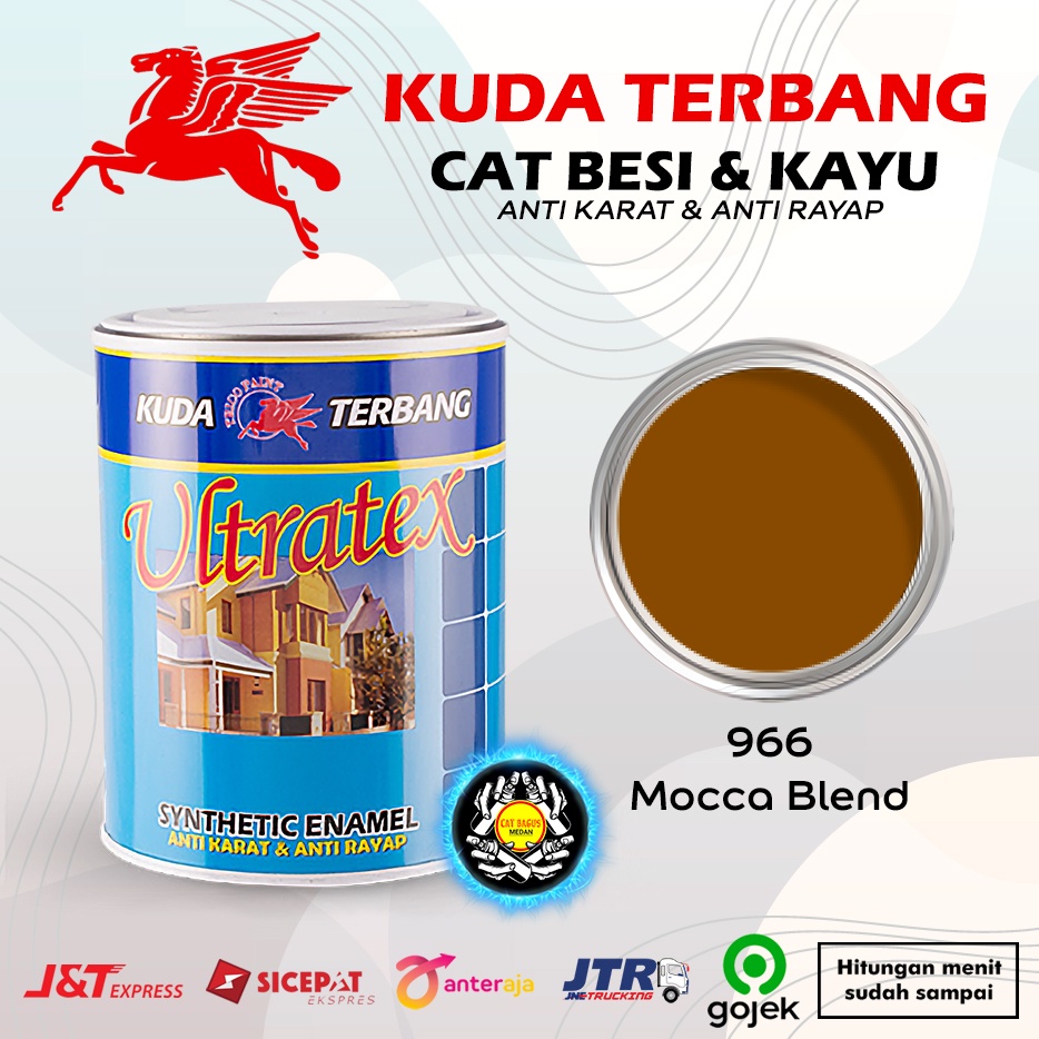 Jual CAT MINYAK CAT KAYU DAN BESI KUDA TERBANG ULTRATEX 1 KG WARNA 966 ...