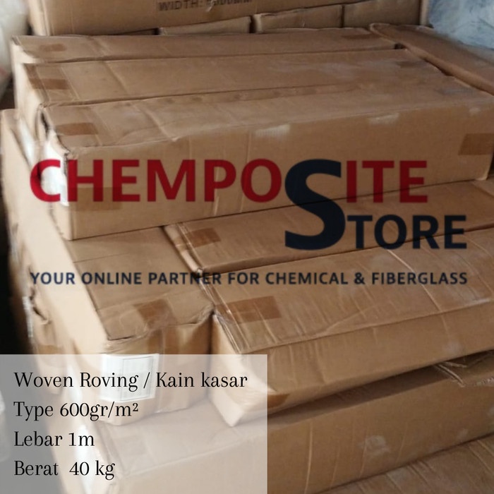 Jual woven roving fiber glass / kain kasar / wr 600/800gr/m2 40kg ...