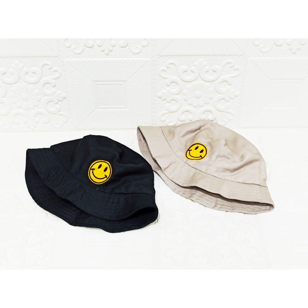 Jual Topi Bucket Hat Senyum Smile Emoticon Emoji Emot Yellow Kuning ...
