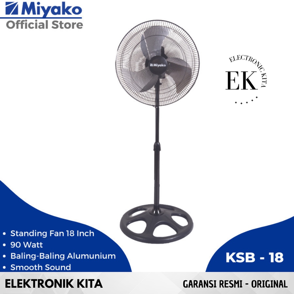 Jual KIPAS ANGIN MIYAKO KSB 18 GARANSI RESMI KSB18 STAND FAN 18 INCH 90 WATT GARANSI RESMI 1 ...