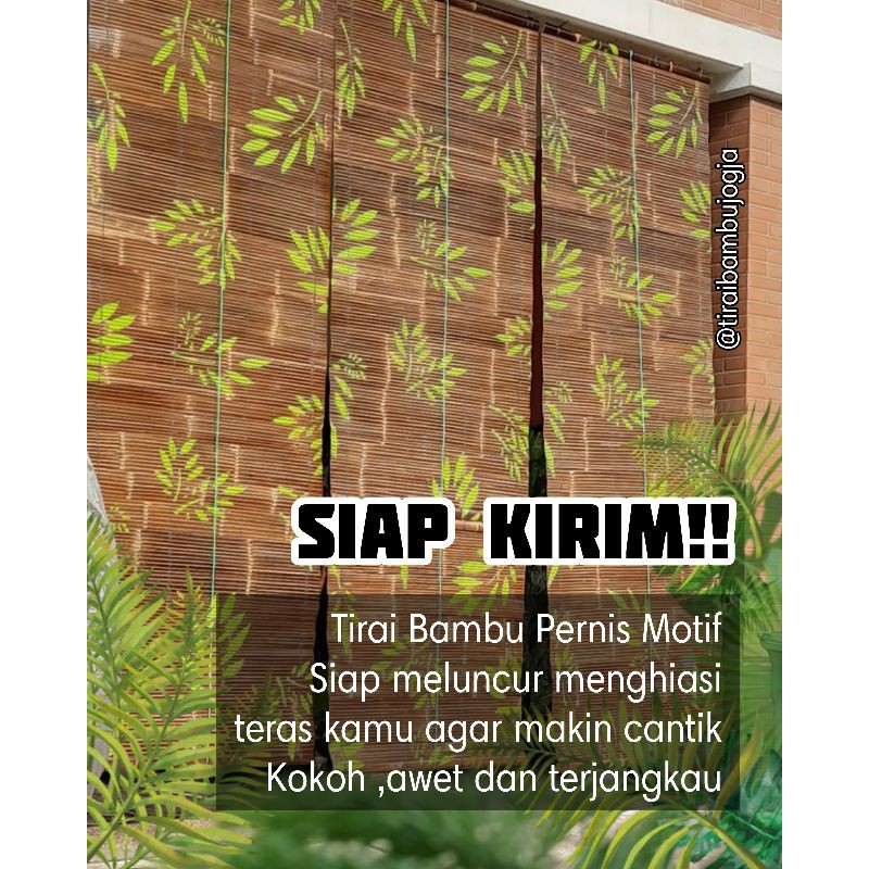 Jual Tirai Bambu Keria Bambu Pernis Motif 150 x 200 dgn kerekan ...