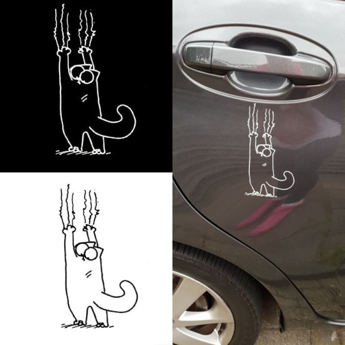 Jual sticker stiker scratches cartoon door mobil motor laptop kaca dll ...