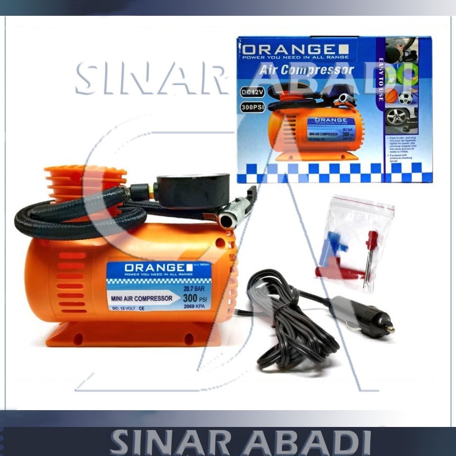 Jual ORANGE MINI KOMPRESOR ANGIN MINI - DC 12V MINI AIR COMPRESSOR ...
