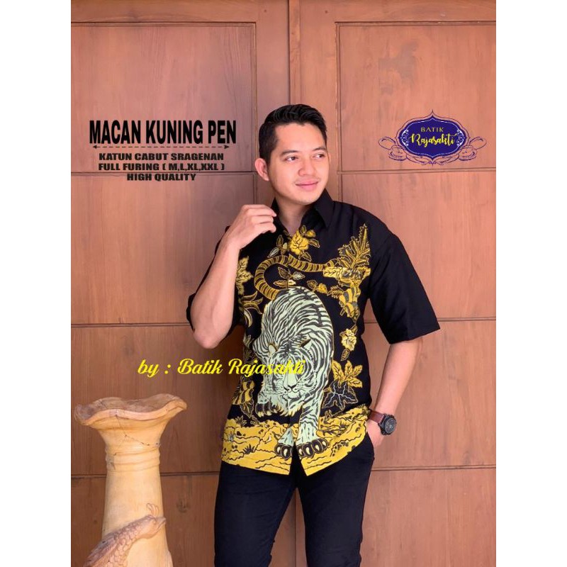 Jual Kemeja Batik Macan Kuning Pen | Shopee Indonesia