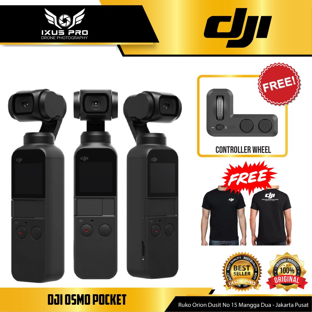 Jual DJI Osmo Pocket 3-Axis Stabilized Handheld Camera Action Cam FREE CONTROLLER WHEEL | Shopee ...