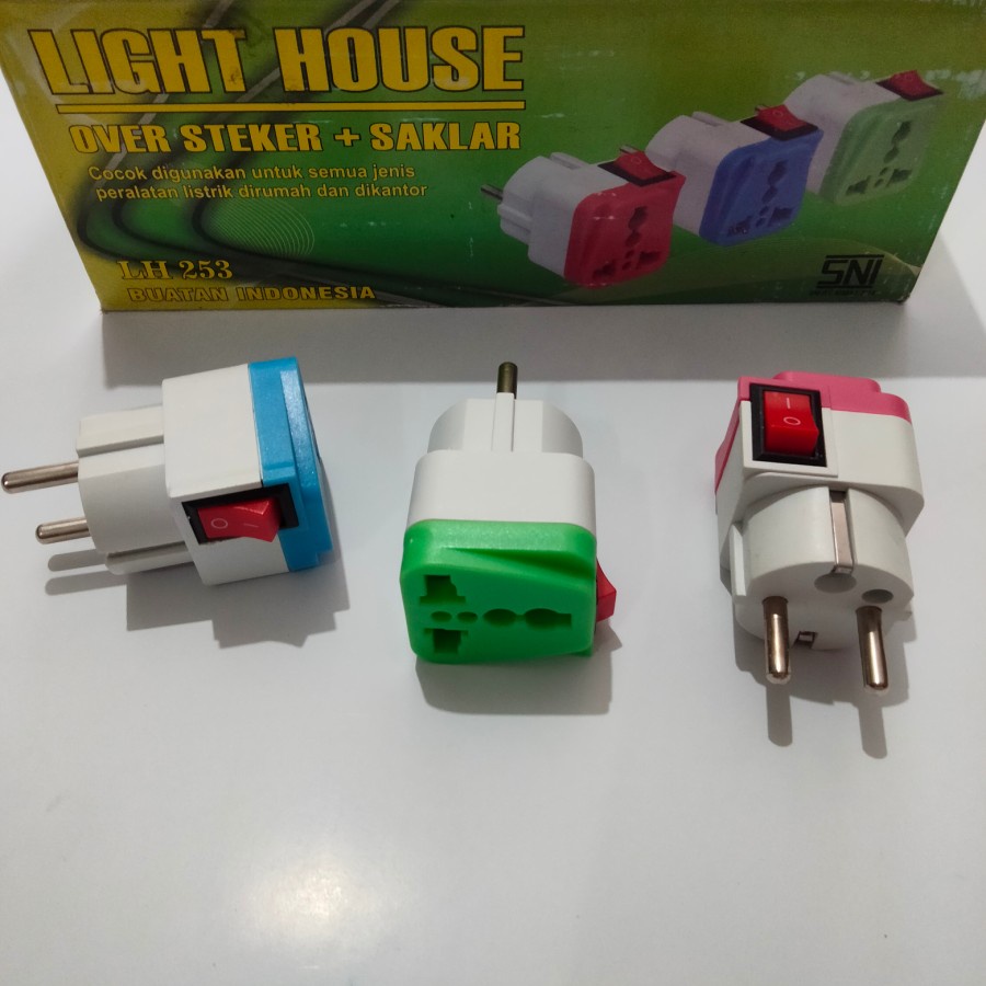 Jual steker over 3 ke 2 + saklar merek Light House sudah SNI Buatan ...