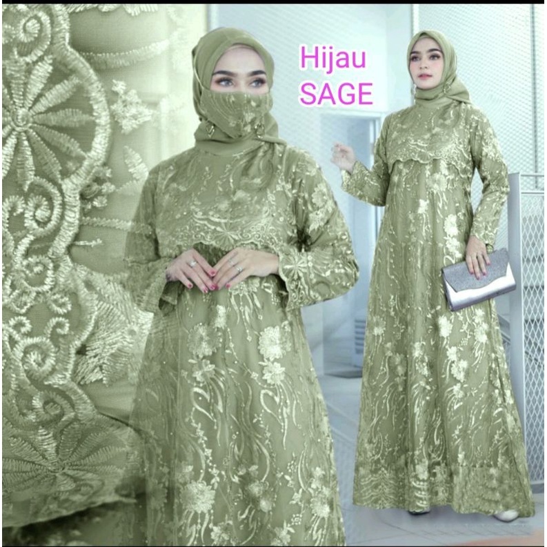 Jual Model Baru '''Gamis Maxi SAROYA (Gratis Masker Brukat) Gamis ...