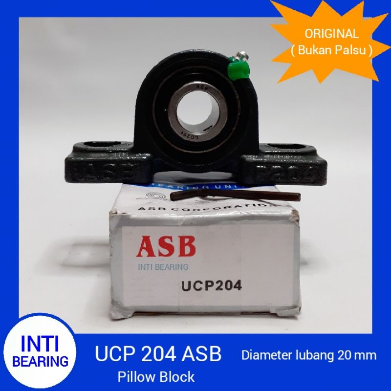 Jual PILLOW BLOCK UCP 204 ASB ASLI UNTUK AS 20 MM BEARING DUDUK ORIGINAL LAHER BANTALAN | Shopee ...