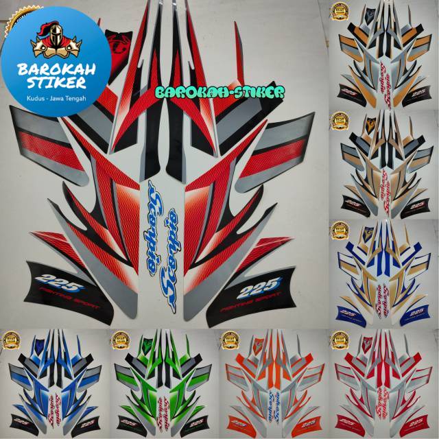 Jual Striping stiker polet yamaha scorpio 2004 tank kotak silver hitam ...