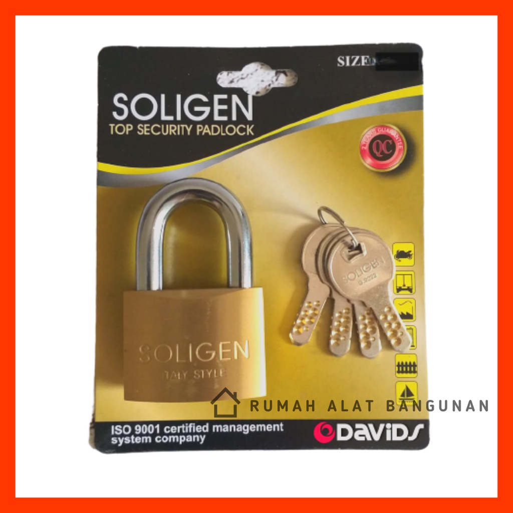 Jual Gembok SOLIGEN Leher Pendek / Gembok Kuningan Soligen / Gembok ...