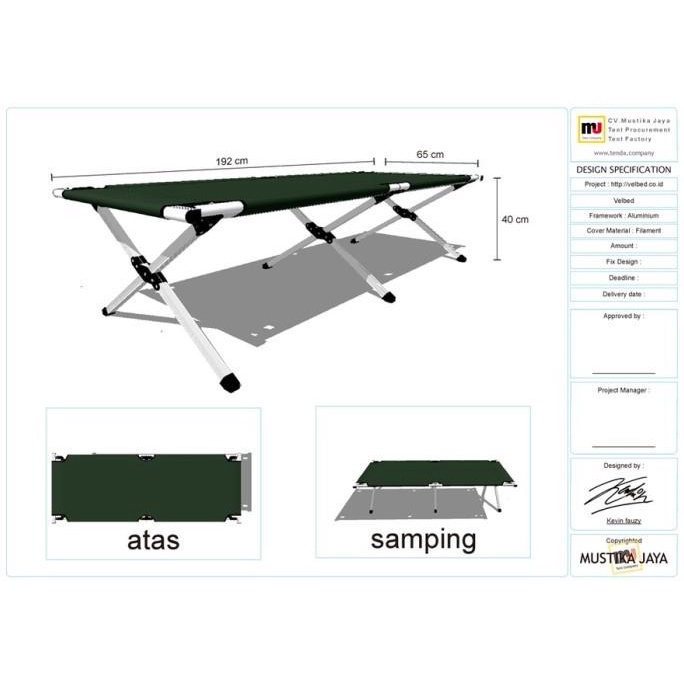 Jual VELBED RANJANG KASUR LIPAT ALUMINIUM CAMPING BED EVAKUASI FOLDING ...