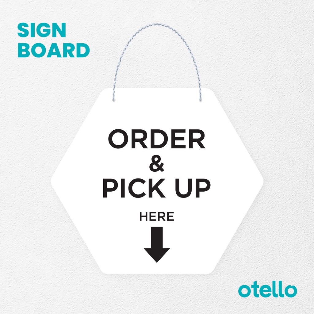Jual Otello Signage Order & Pick Up Here Tegak Signage Board Acrylic ...