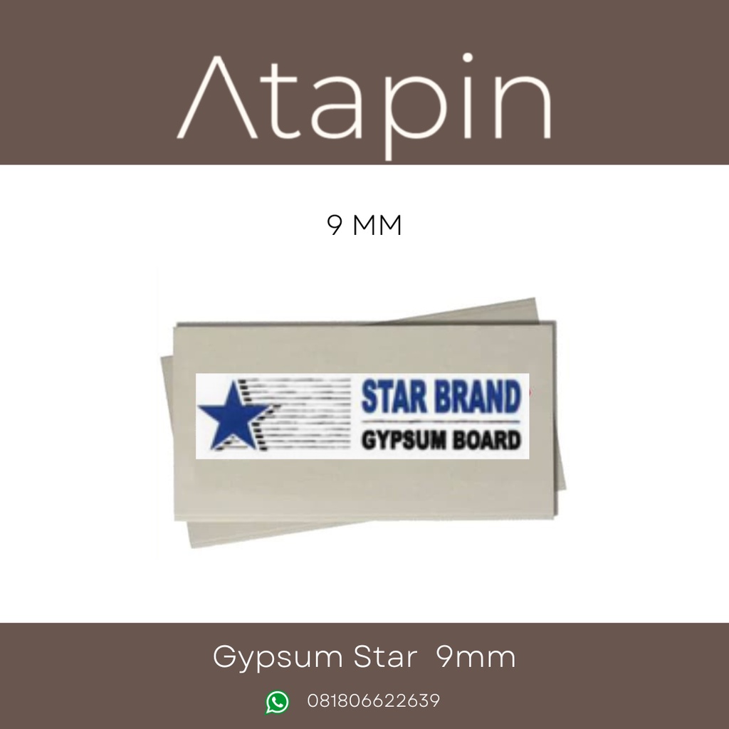 Jual Gypsum Star 9mm / Papan Gipsum Star by Elephant group 9mm (1,2x2 ...