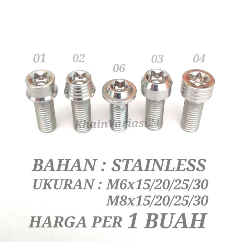 Jual Baut Stainless L bintang drat 10 12 M6 M8 x 15 20 25 30 | Shopee Indonesia