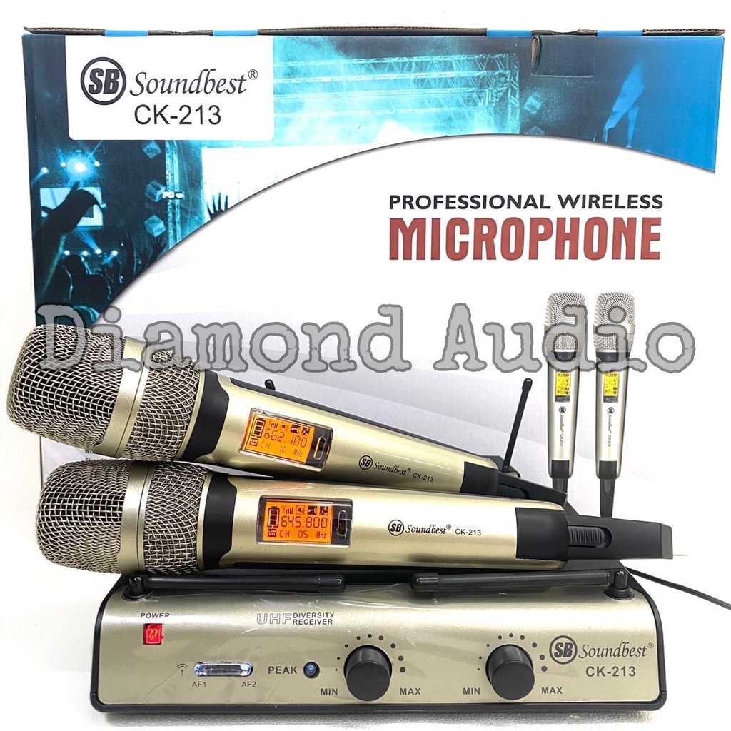 Jual Mic Wireless Soundbest Ck 213 Uhf Handheld Gold Original Microphone Ck213 ( BISA COD ...