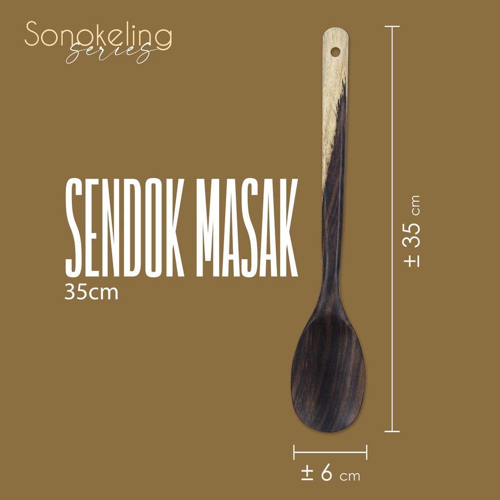 Jual Sendok Masak 35cm Bahan Kayu Sonokeling Halus Tebal | Shopee Indonesia