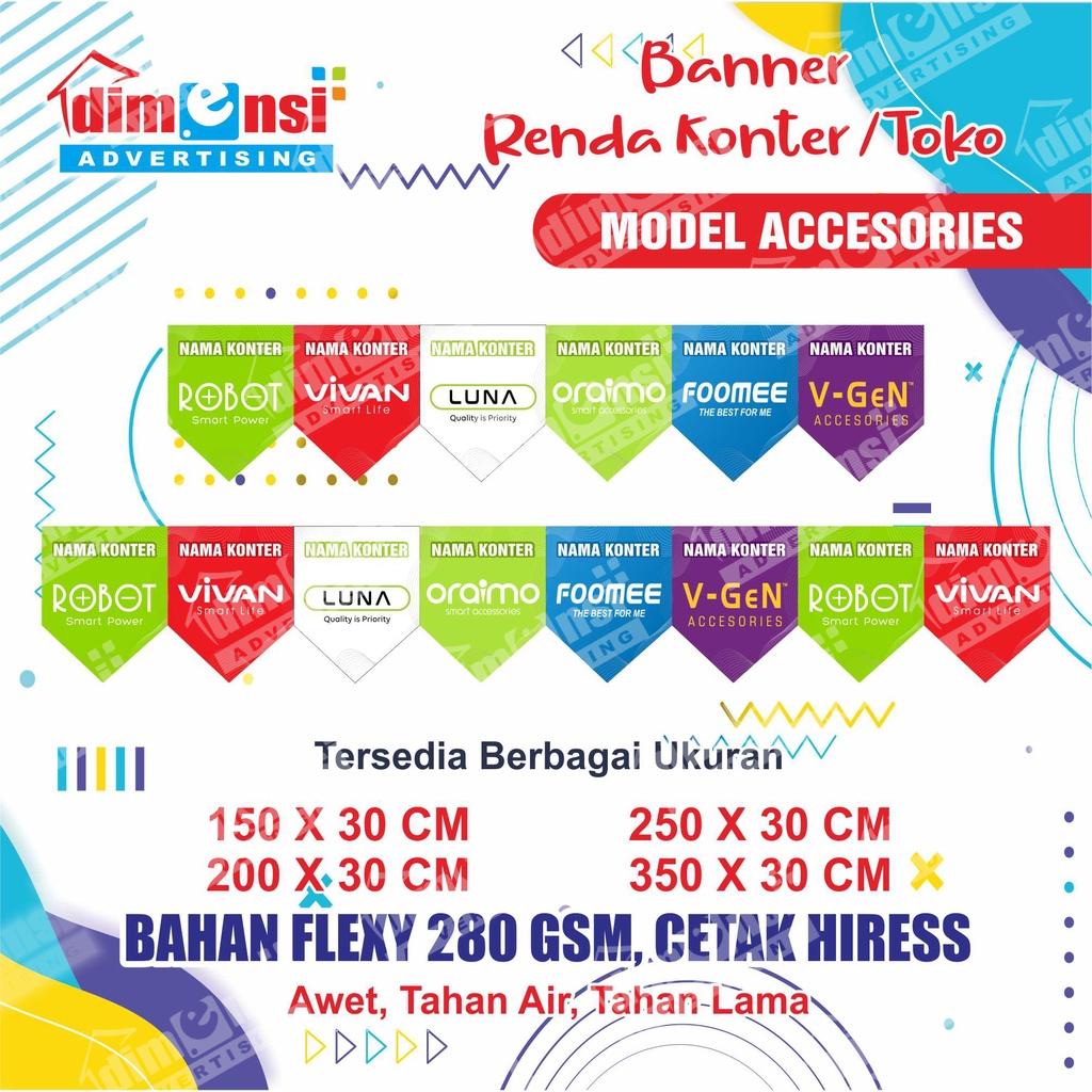 Jual Banner Renda Konter Segitiga Murah / Spanduk Renda Konter Segitiga - DIMENSI ADV | Shopee ...
