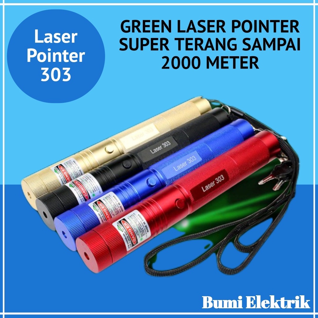 Jual Green Laser Pointer 303 / Lampu Laser Hijau / Green Laser Pointer ...