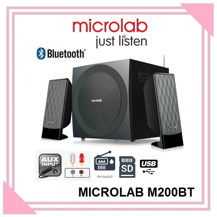 Jual Microlab M300BT 38 Watt RMS Wireless Bluetooth Speaker Komputer PC ...