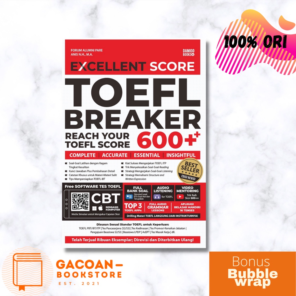 Jual BUKU TOEFL EXCELLENT SCORE TOEFL BREAKER 600 ++ (EDISI REVISI ...