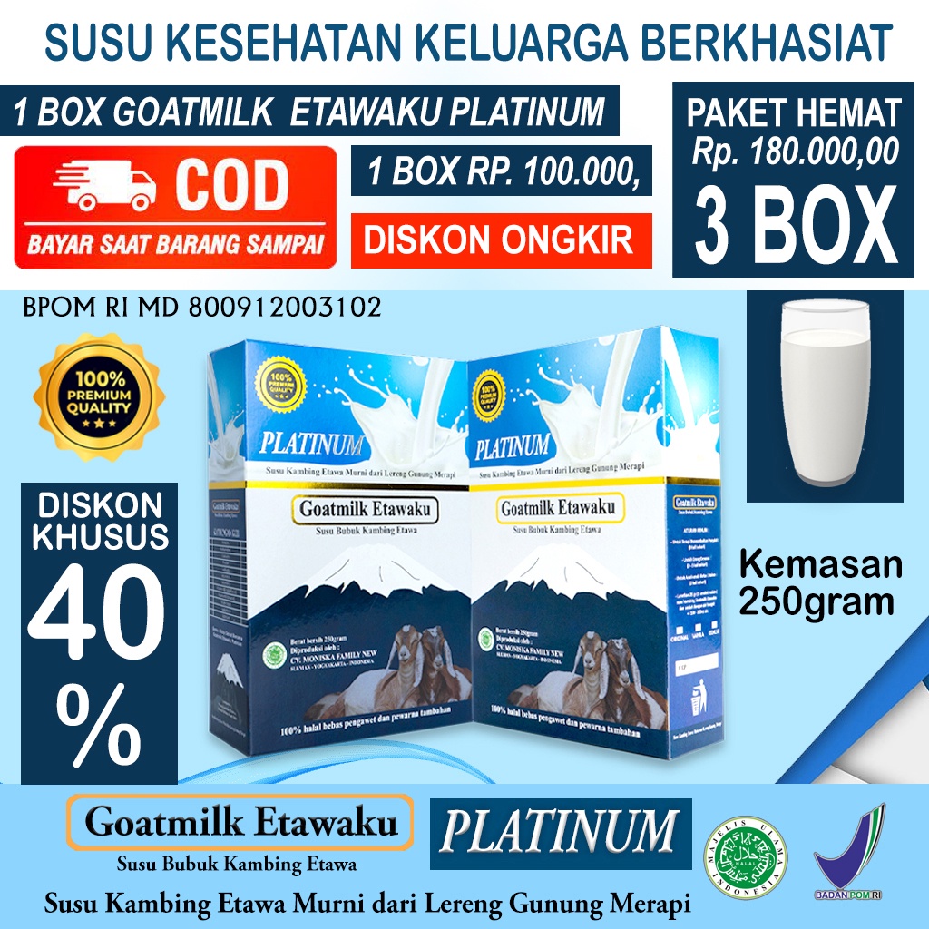 Jual Paket 3box Goatmilk Etawaku / Susu Bubuk Etawa / Goatmilk Etawaku ... Jual Paket 3box Goatmilk Etawaku / Susu Bubuk Etawa / Goatmilk Etawaku ...