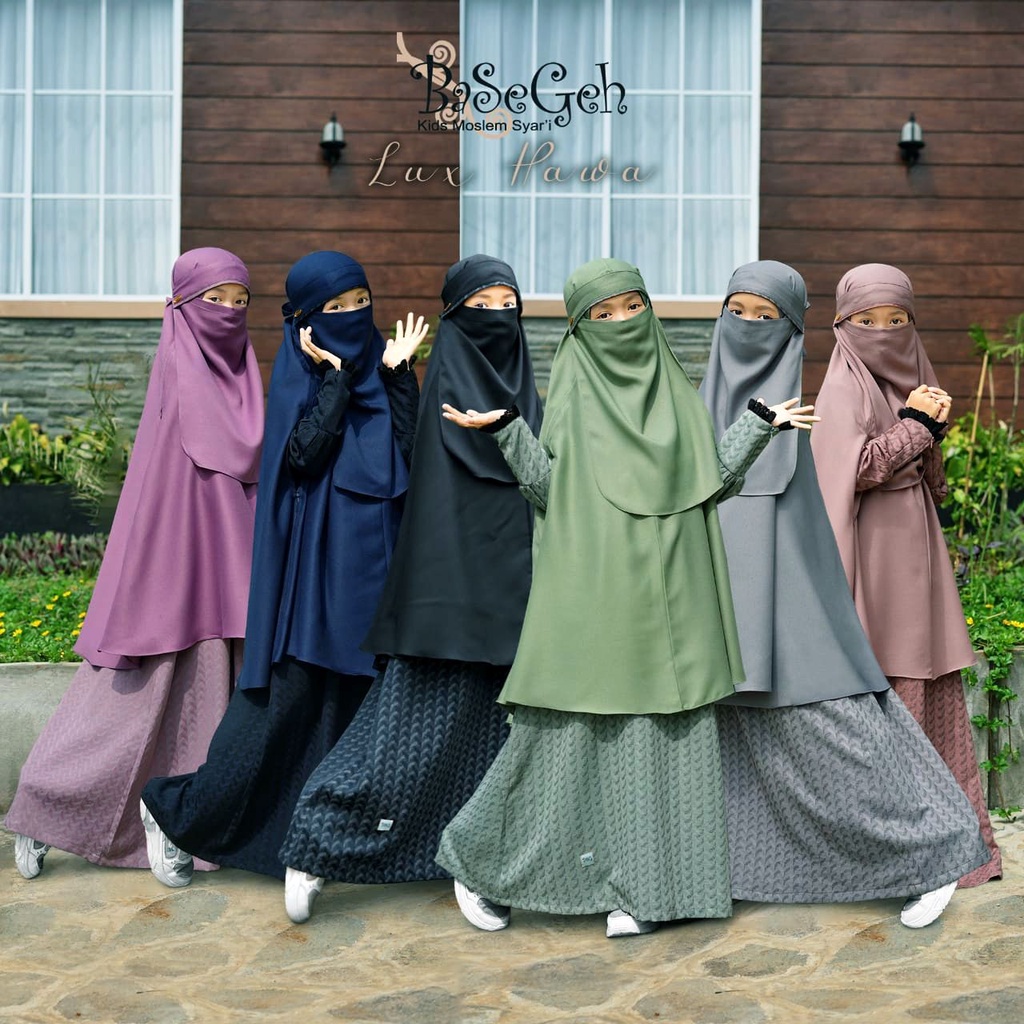 Jual (4-16 tahun) Lux Hawa Baju Muslim Set Gamis Syari Cadar Anak ...