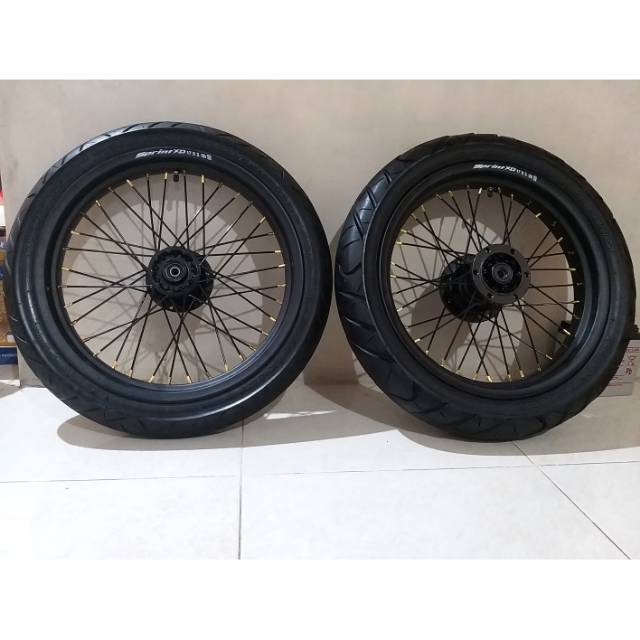 Jual Wheelset Velg Roda Supermoto KLX150 bf150 dtracker150 velg sprint ...