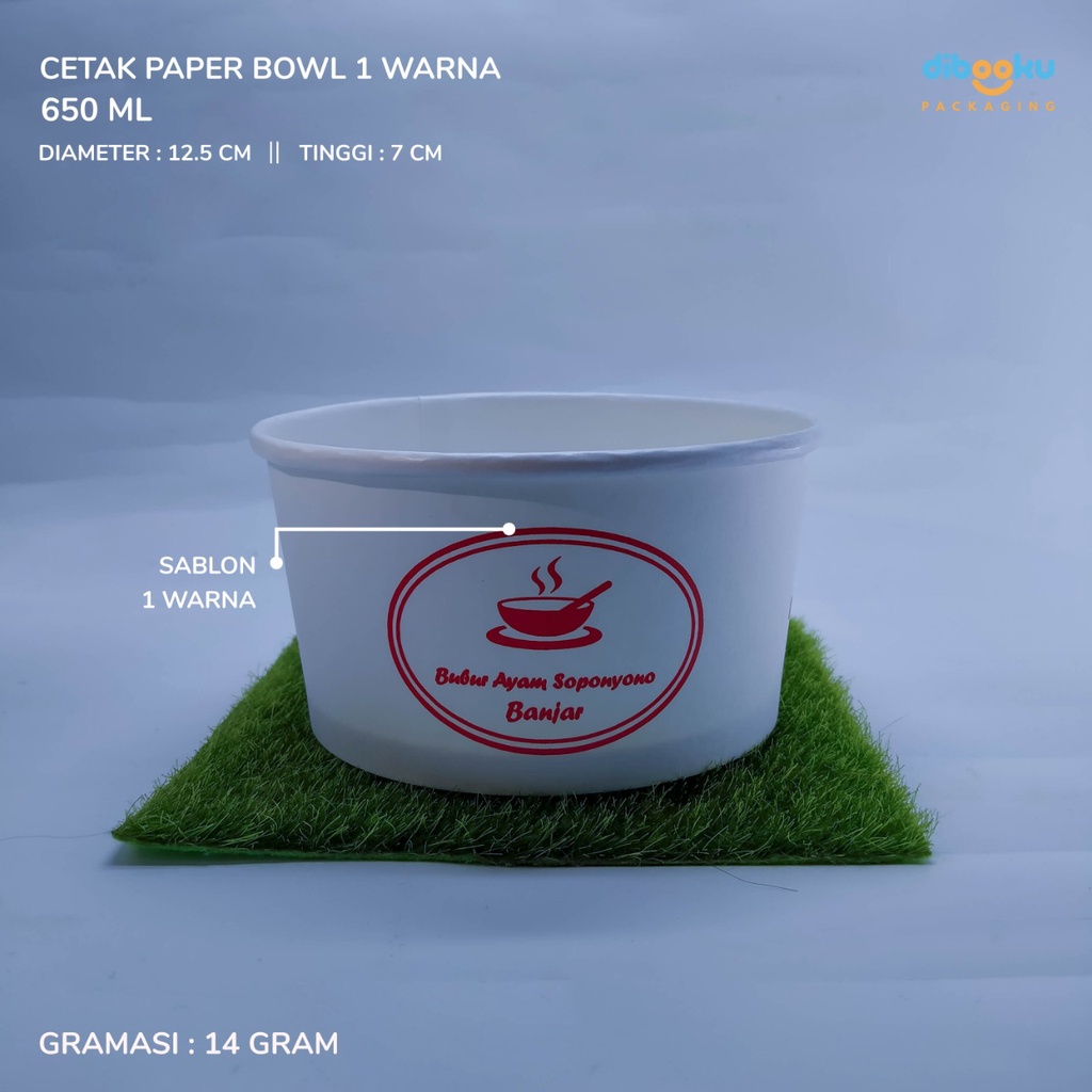 Jual Cetak / Sablon Paper Bowl 1 Warna 360ml 500ml 650ml 800ml | Shopee ...