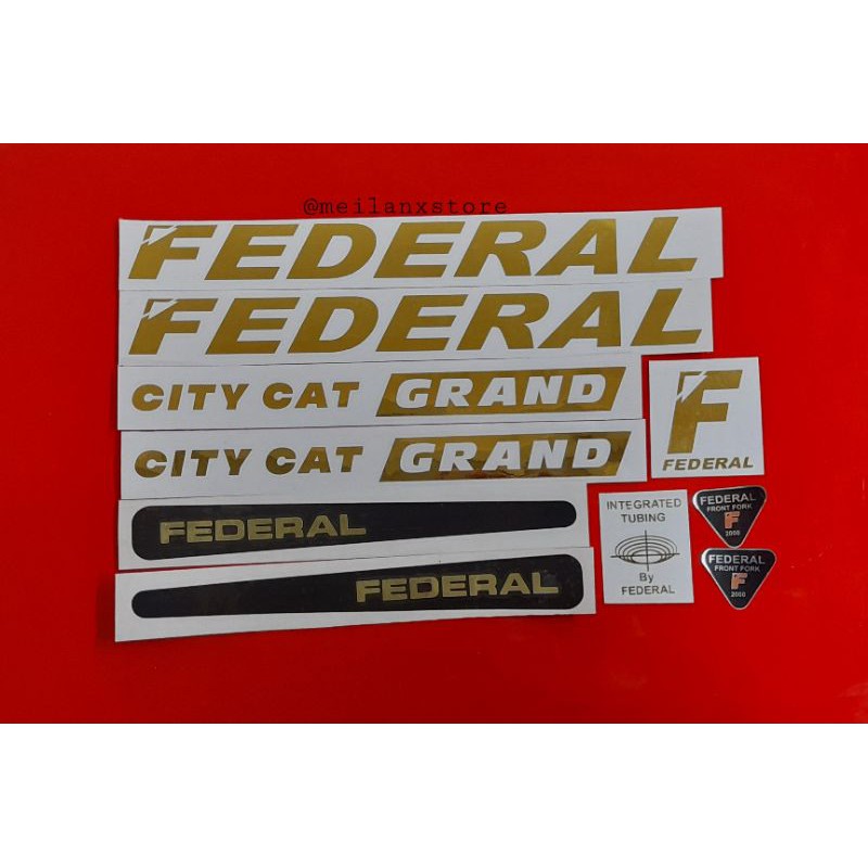 Jual Stiker Sepeda Federal city cat Grand gold crome | Shopee Indonesia