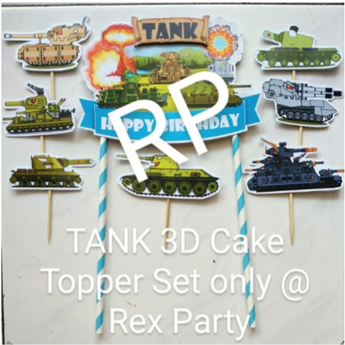 Jual TANK Cake Topper/Topper Kue Tank/Birthday Topper/3D Topper/Topper ...