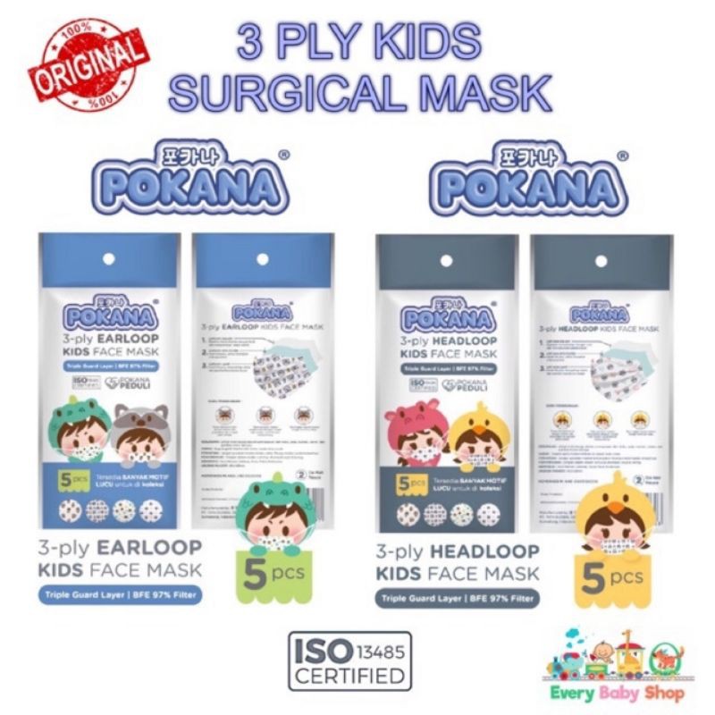 Jual Masker Pokana Headloop dan Earloop Sachet | Shopee Indonesia
