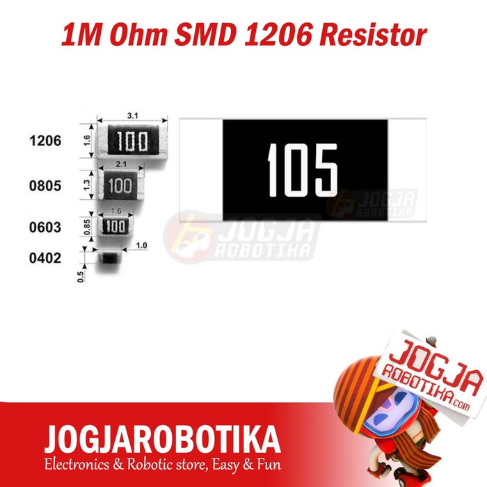 Jual 1M Ohm SMD 1206 Resistor | Shopee Indonesia