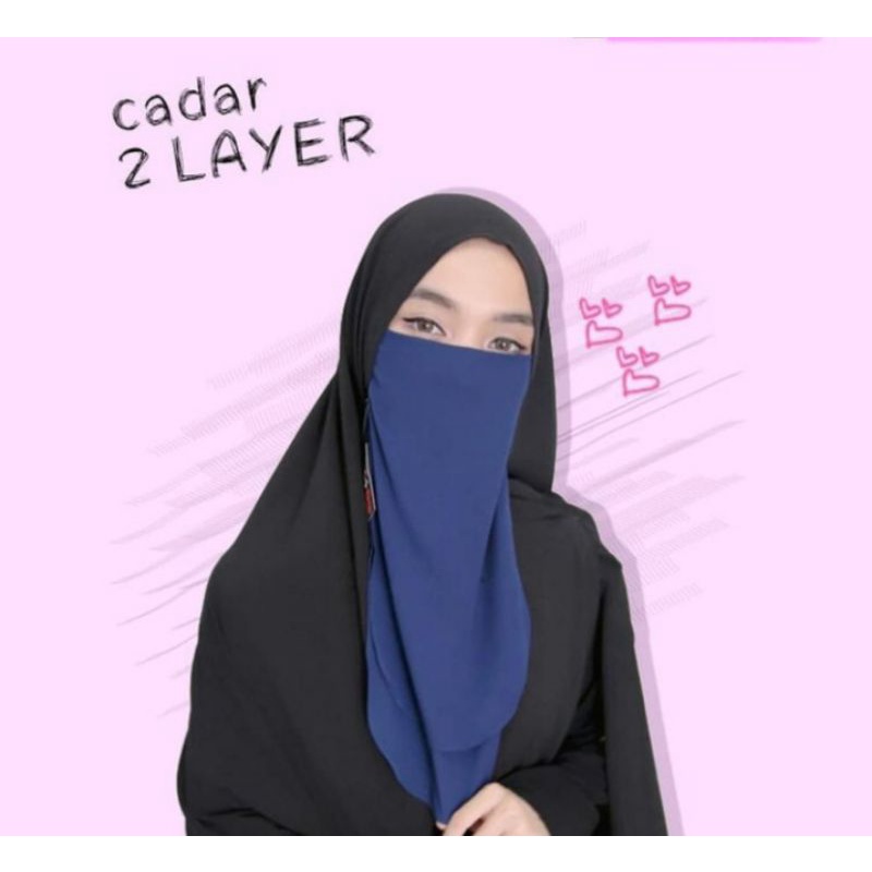 Jual CADAR TALI 2 LAYER/CADAR NIQAB TANPA JAHITAN BAWAH MATA | Shopee Indonesia
