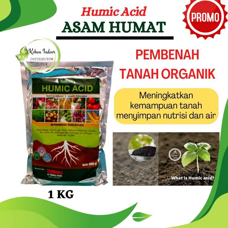 Jual ASAM HUMAT (1Kg), Asam Humat Humic Acid, Pupuk Organik Pembenah Kesuburan Tanah | Shopee ...