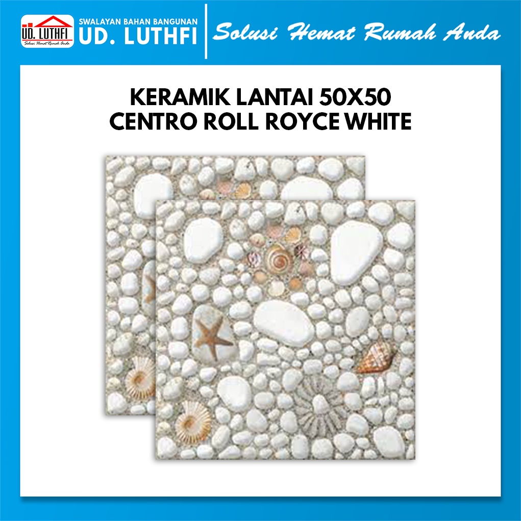 Jual Keramik Lantai 50x50 Centro Roll Royce White | Shopee Indonesia