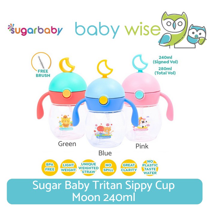 Jual Sugar Baby Tritan Sippy Cup Moon 240ml - Botol Minum Anak | Shopee Indonesia