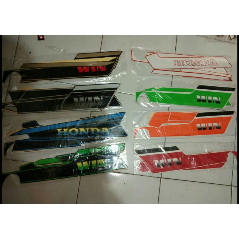 Jual striping honda win 100 / strip honda win 100 /pres sticker honda ...
