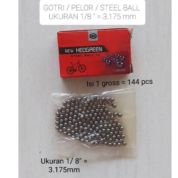 Jual PELOR GOTRI BEARING 1/8 LAHER SEPEDA STEEL BALL FREEWHEEL DRAT ...